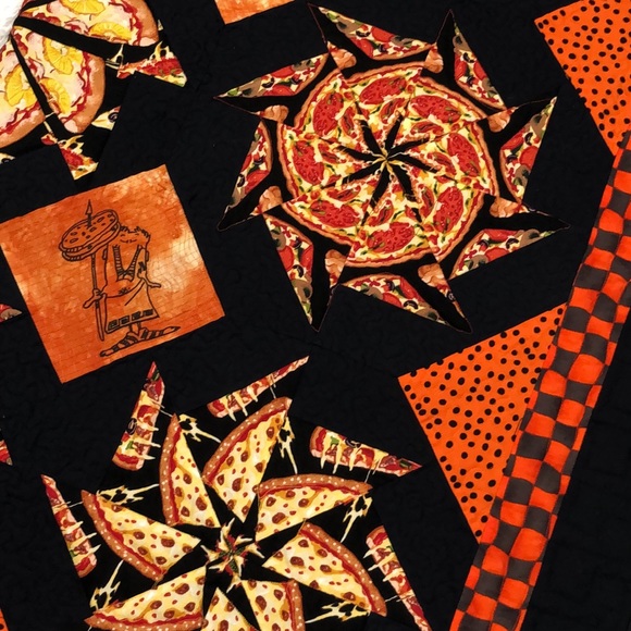 Handmade | Bedding | Vintage Pizza Theme Quilt | Poshmark